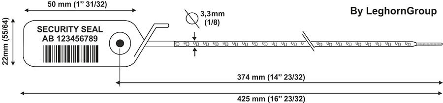 Adjustable length plastic seals ADJUST SEAL 3.3x425 mm